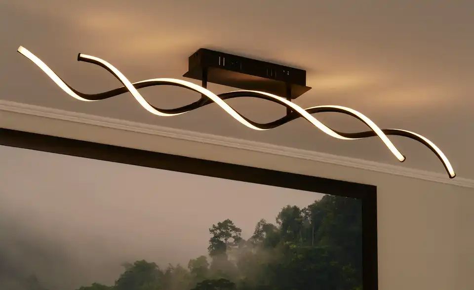 Meisterleuchten LED-Deckenleuchte, 2-flammig, schwarz `gedreht´