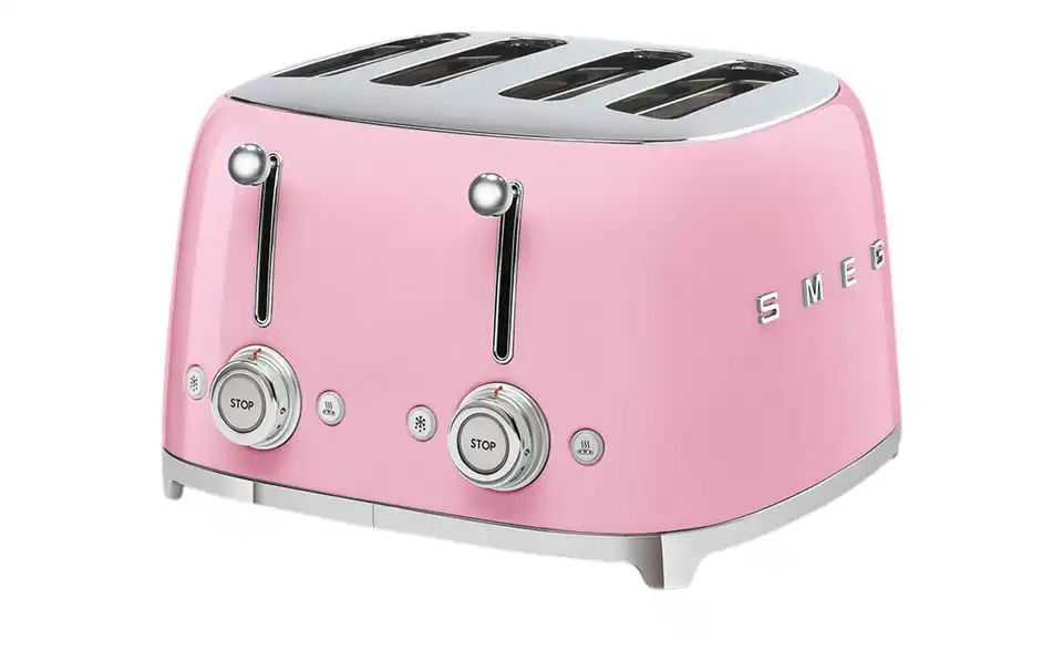 smeg 4-Slot-Toaster TSF03PKEU | Cadillac Pink / silberfarben