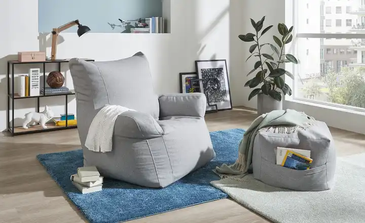 Sitzsack Sessel Fiete in Grau | Modern