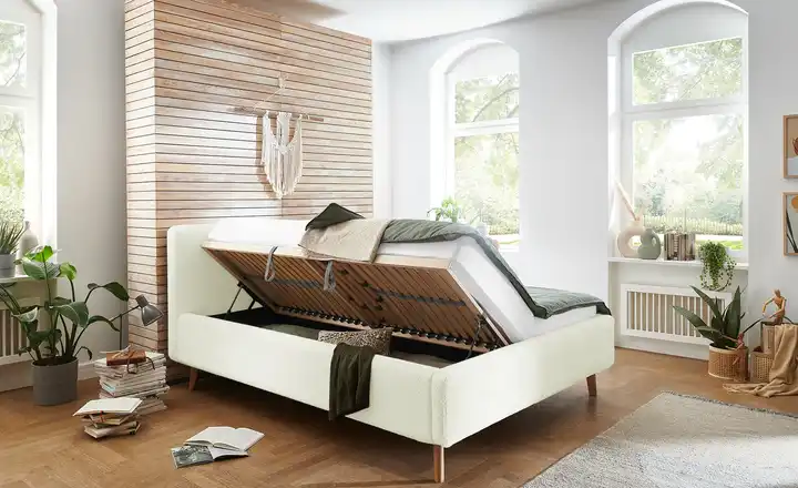 Teddy-Bett Mattis in Creme | 160x200 cm