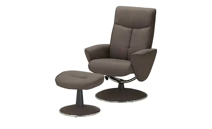 Fernsehsessel mit Hocker Abby | Taupe | Möbel Höffner