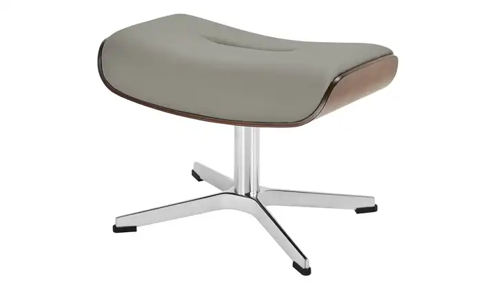 Hocker Air in Grau Echtleder & Kaltschaum