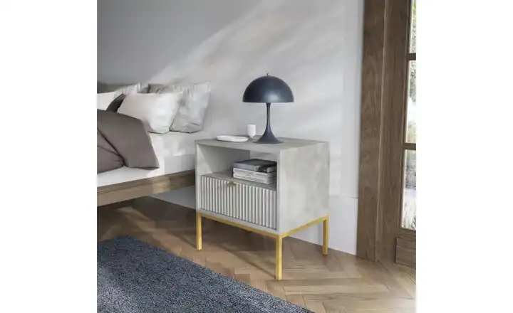 Nachtkommode Nova | Grau, Goldfarben | Möbel Höffner