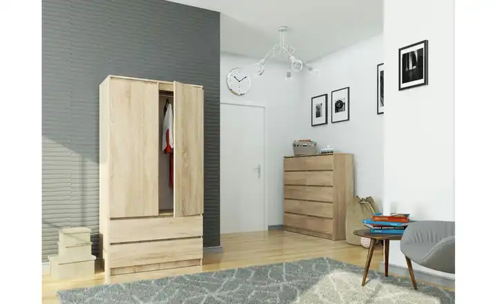 Drehtürenschrank mit 2 Schubladen Oda | Eiche Sonoma (Nachbildung)