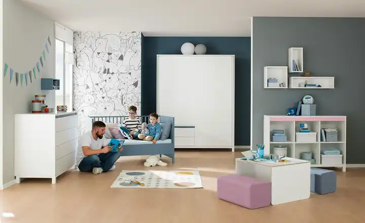 PAIDI Olli Babybett | Mattblau | Modern