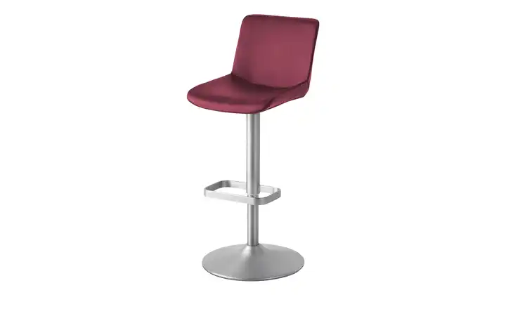 Barhocker MyTina in Rot Echtleder & Metall