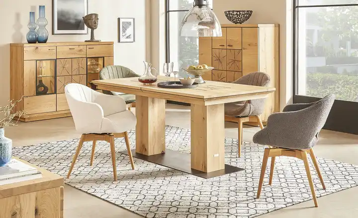 Gray & Jones Armlehnstuhl mit Massivholzgestell Black Coast Two | Creme, Wildeiche