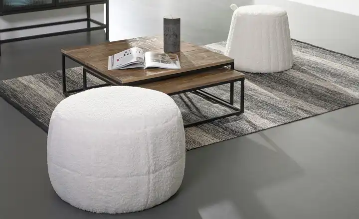 Cotton Hocker in Weiß | Teddystoff