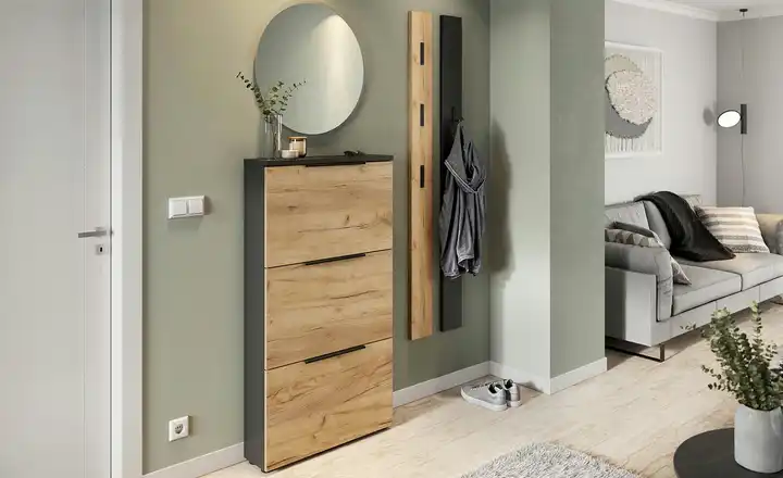 Groven Garderobenpaneel in Graphit | Modern