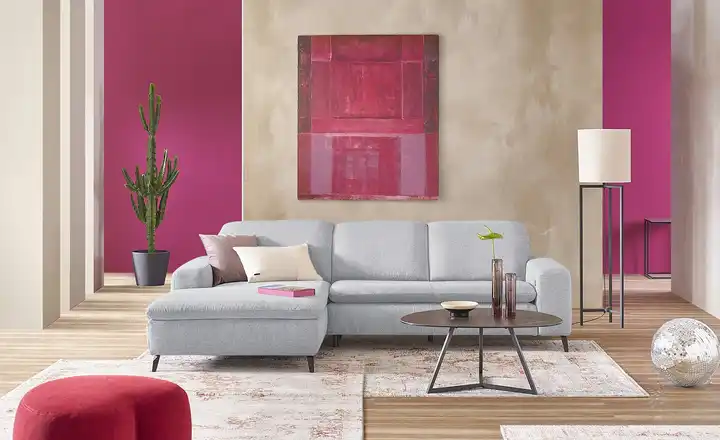 Jette Home Ecksofa aus Flachgewebe Jette Sense | Hellgrau, links