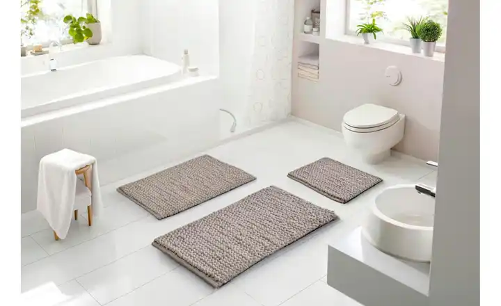 Badematte in Beige | como Glamour-Style