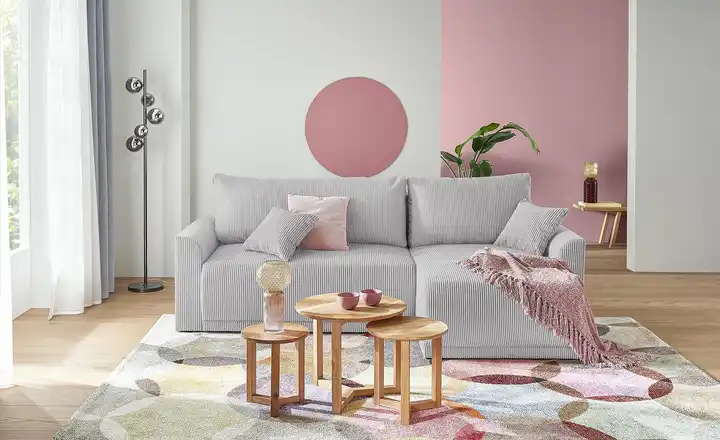 Ecksofa mit Schlaffunktion Malyn | Hellgrau, rechts