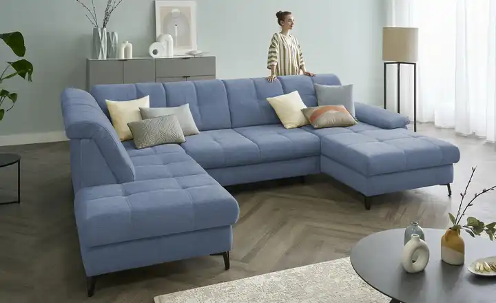 Wohnlandschaft in Marineblau – Planova II links