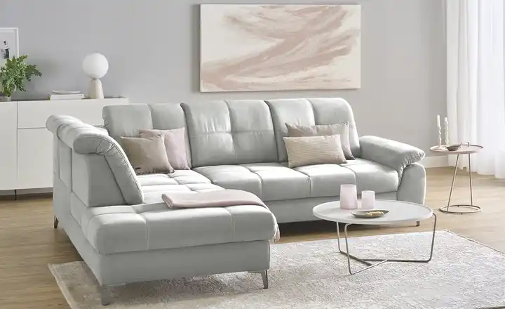 Ecksofa Planova II in Silbergrau | links