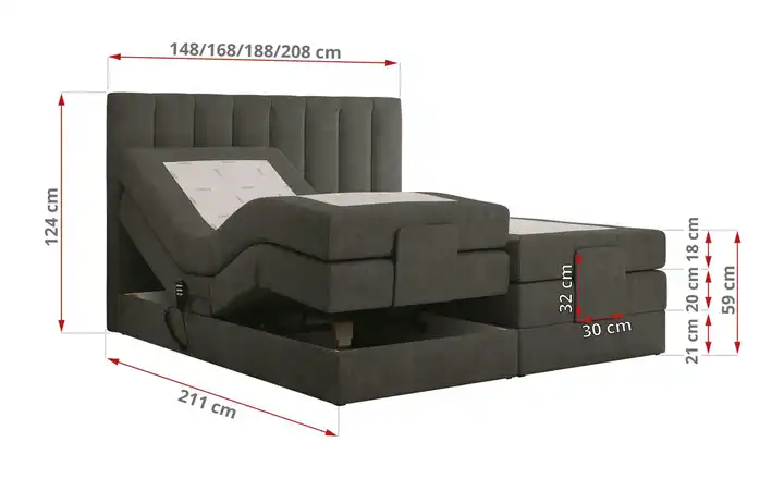 Boxspringbett 180x200 Mit Motor Und Bettkasten