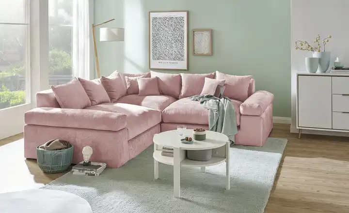 Ecksofa Lionore in Altrosa | Modern & stilvoll