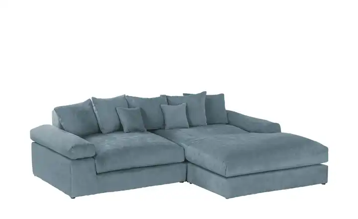 Lionore Ecksofa in Blau | Webstoff | rechts