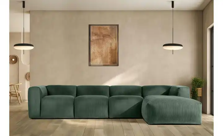 KONSIMO Ecksofa Buffo | 365 cm, Dunkelgrün | Höffner