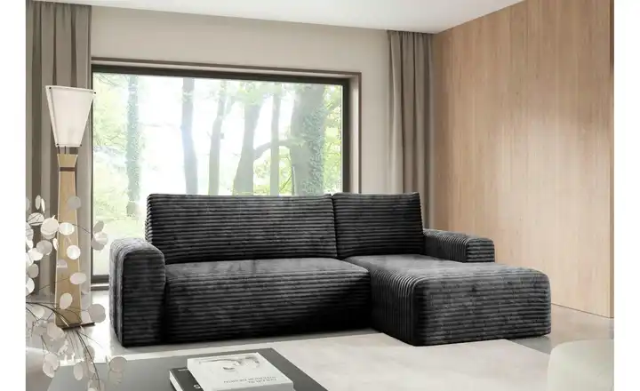 Sontii in Schwarz – Ecksofa mit Schlaffunktion