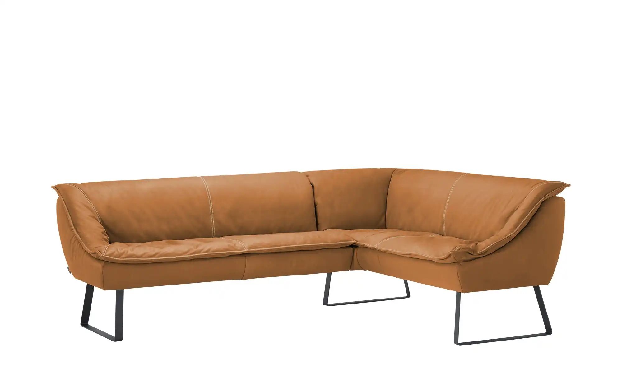 KOINOR Eckbank Leder Alino | links, links, Sun (Gelb-Orange)