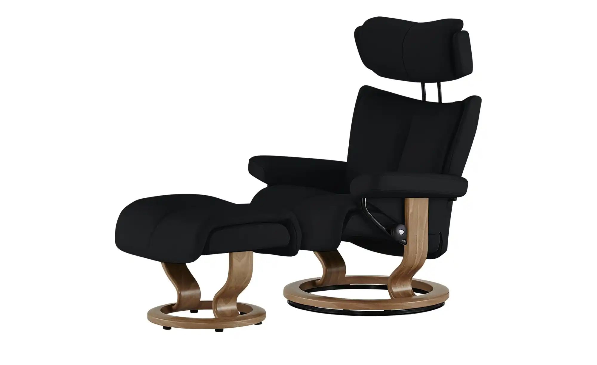 Stressless Relaxsessel mit Hocker Magic M | Schwarz, Classic