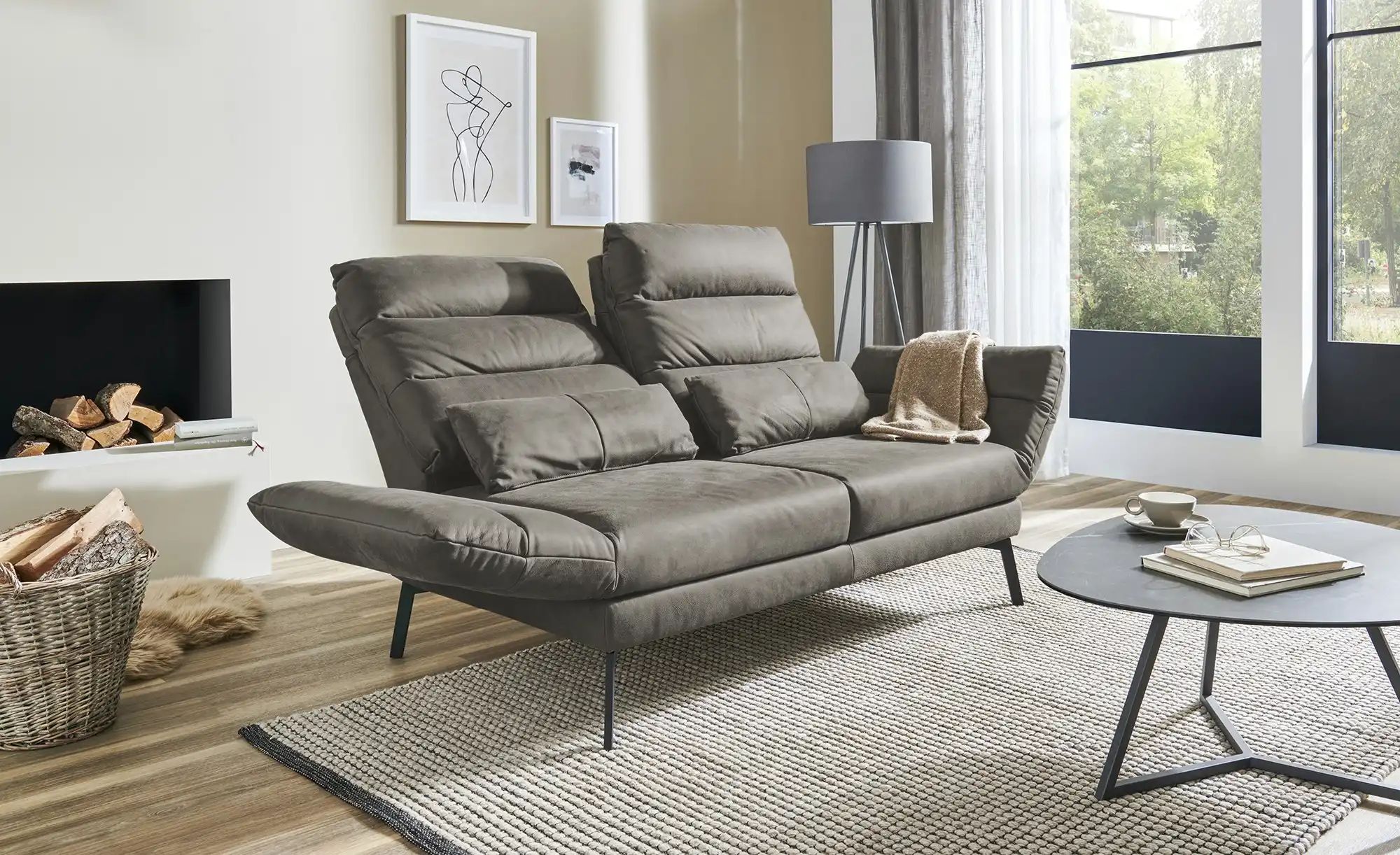 Max Schelling Sofa 2-sitzig Sentence Komfort | Silver (Hellgrau), Erweiterte Funktion