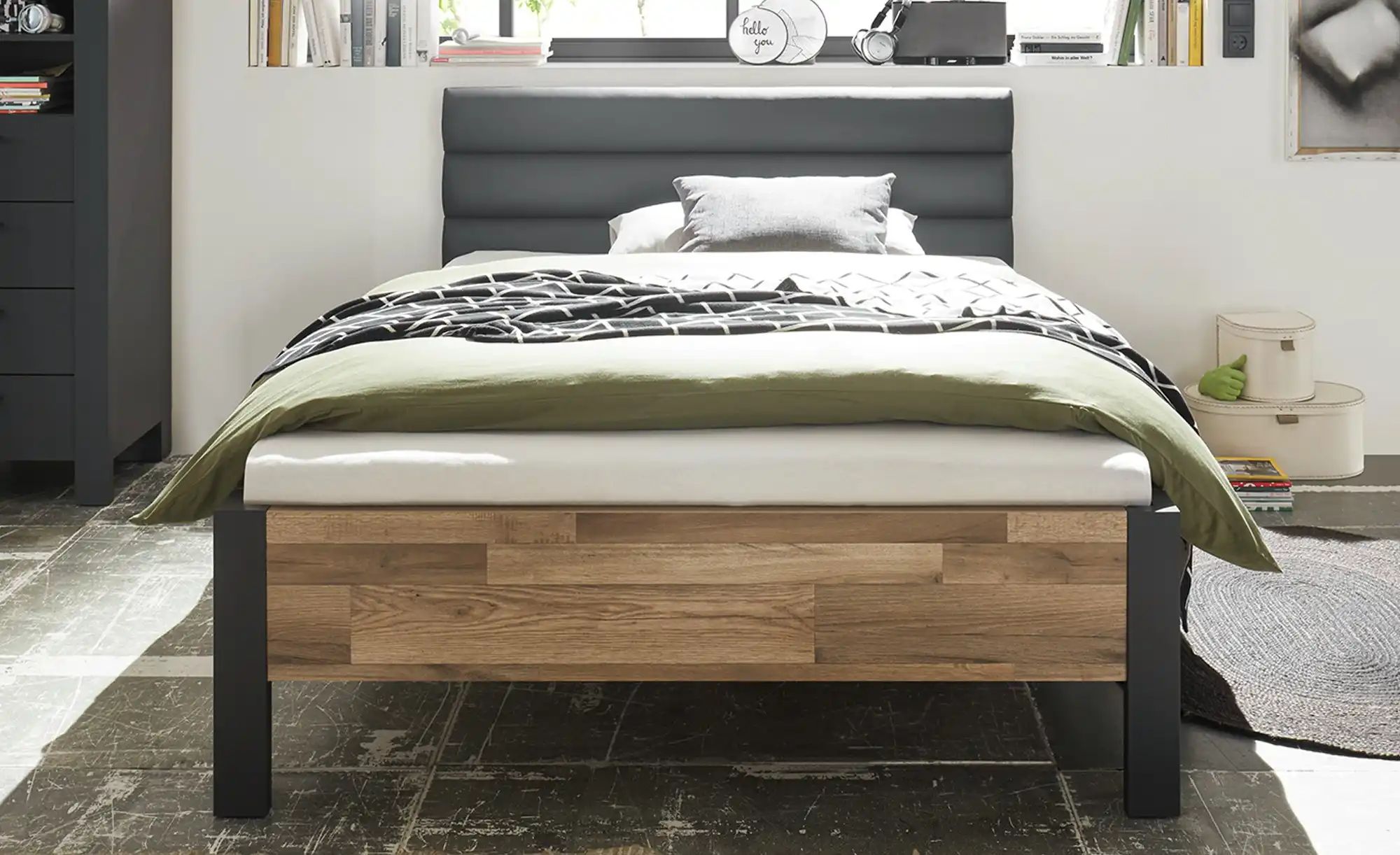 Bett Dallas | Montana Oak (Nachbildung) / Graphit