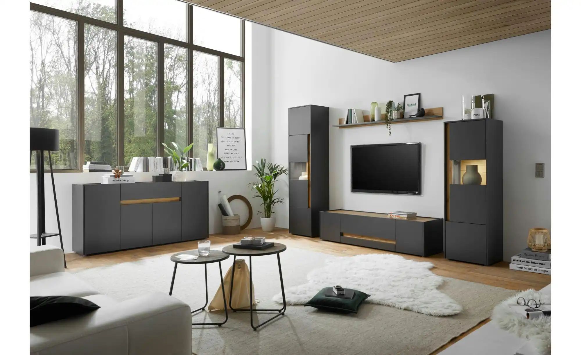 Wohnwand Cande | Anthrazit | Möbel Höffner